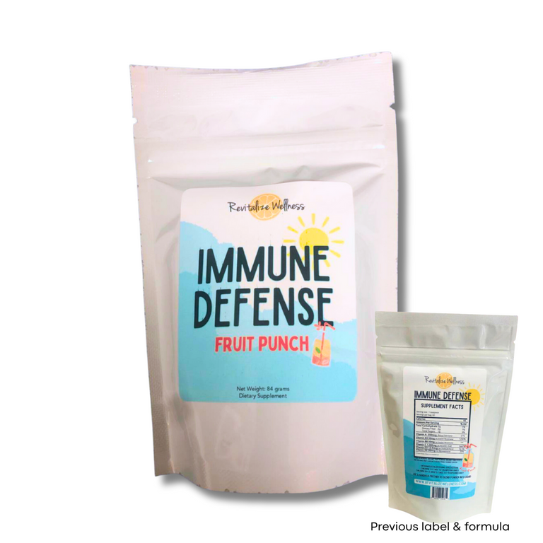Fine powder Vitamin C and Kids Defense from Revitalize Wellness